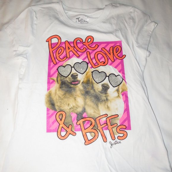 Justice | Shirts & Tops | Justice White Dog Shirt Used | Poshmark